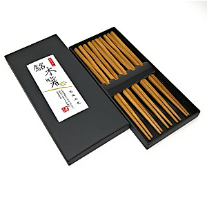 10 (5 pairs) Elegant Twist Bamboo Chopsticks
