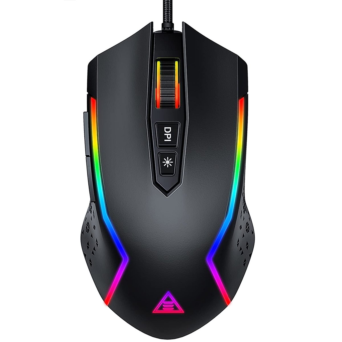EKSA Gaming Mouse, Computer Mouse with 7 Programmable Buttons, Wired Gaming Mice with Chroma RGB 6 Backlit & Adjustable 8000DPI for Windows PC Gamers