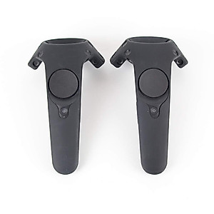 Meijunter VR Protective Silicone Case for HTC Vive Controller/Headset - Soft-Touch Handle Cover Accessories (Black)