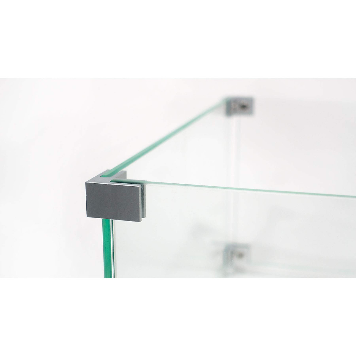 AMS Fireplace Fire Pit Table Rectangular Tempered Glass Wind Guard-Fire Flame Guard Protective 1/4" Thick Rectangular Wind Guard - Flame Guard (35" L x 15" W x 8" H)