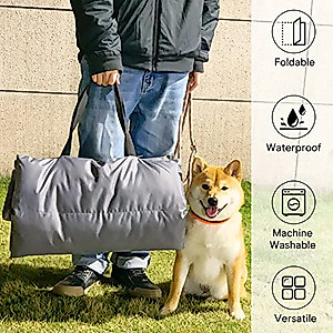 Dog Bed Pet Portable Bed with Durable Warmth Soft Waterproof Lining Removable Washable Bed Cover Anti-Slip Dog Bed Mattress Pet Sofa for Dogs and Cats