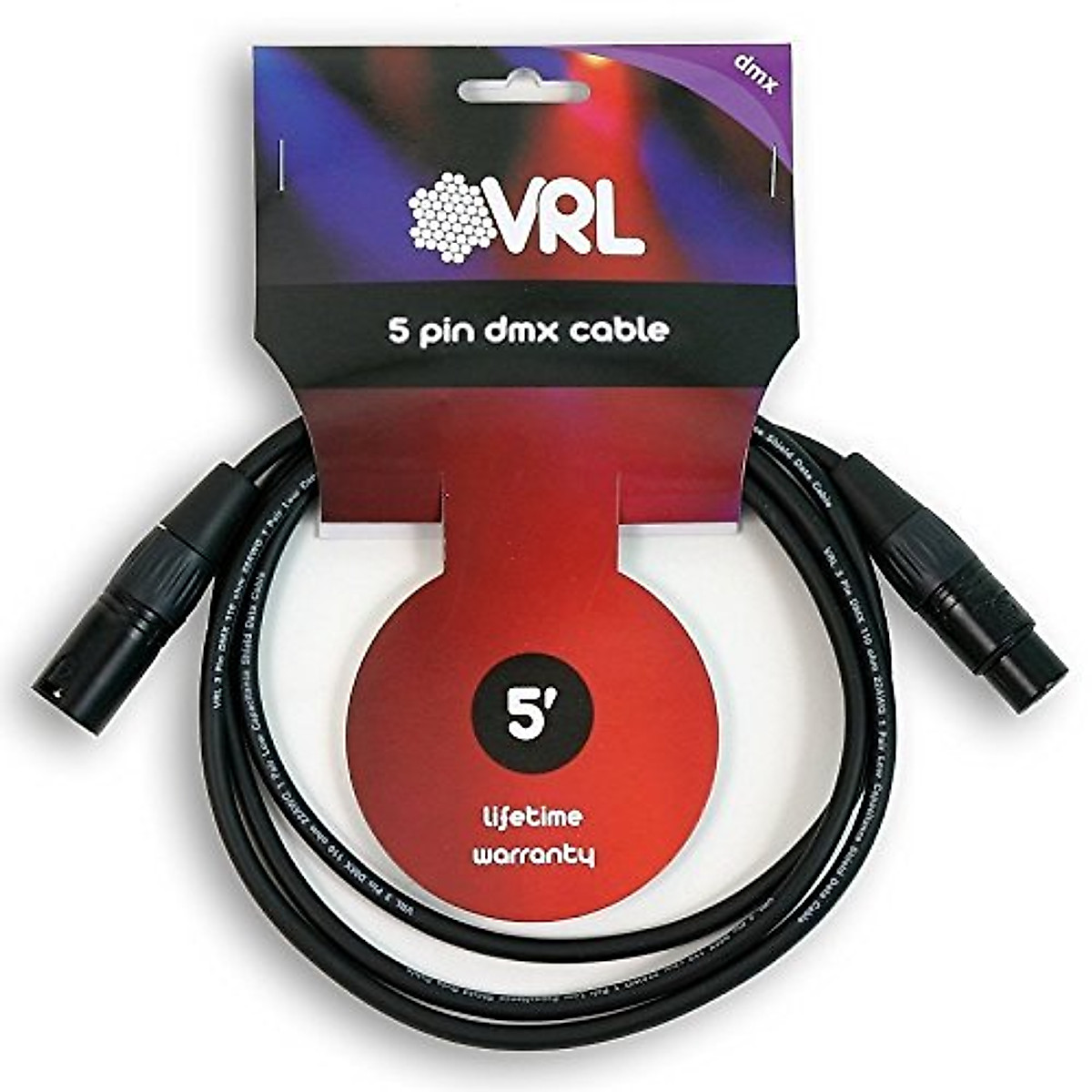 Elite Core VRL 5-Pin DMX 5' Pro-Lighting Shielded Cables | LED-Data | Low Capacitance | VRLDMX5P5
