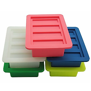 pizety butter molds Large 4 Cavities Silicone butter mold Pudding & Jello Shot Mold butter stick molds,Cheesecake, butter mold with lid Product Dimensions 7 x 5 x 2 butter mold stick (yellow)