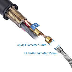 Bainser Pull Out Faucet Hose Replacement, M15 x G1/2 x 150cm, Pull Down Faucet Sprayer Hose, Anti-entanglement, Nylon Gray - Non Universal