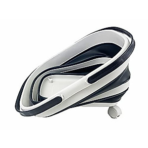 SAMMART 17L(4.5 Gallon) Collapsible Basket with Handle-Portable Outdoor Picnic Basket/Crater with 360˚ Rotating Wheels-Foldable Shopping Bag-Space Saving (Grey/Slate Grey)