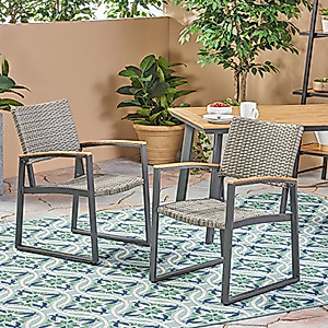 Christopher Knight Home Aubrey Outdoor Dining Chairs (Set of 2), Gray