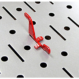 Wall Control Pegboard Standard Slotted Hook Pack - Slotted Metal Pegboard Hooks for Wall Control Pegboard and Slotted Tool Board – Red