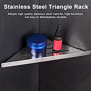 OUKENS Rack Bathroom Corner Shelf, Stainless Steel Triangular Storage Shelf Shower Corner Shelf Rack Organizer for Home Bathroom(Punching)