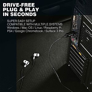 DUKABEL USB to 3.5mm Jack Audio Adapter, USB to Aux Cable with TRRS 4-Pole Mic-Supported USB to Headphone AUX Adapter Built-in Chip External Sound Card for PC PS4 PS5 and More [9.8 inch]