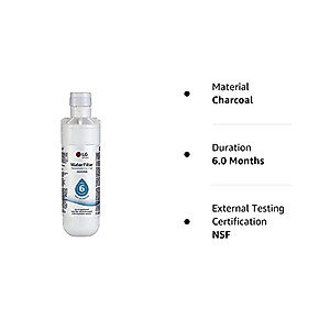 LG LT1000P - 6 Month / 200 Gallon Capacity Replacement Refrigerator Water Filter (NSF42, NSF53, and NSF401) ADQ74793501, ADQ75795105, or AGF80300704 , White