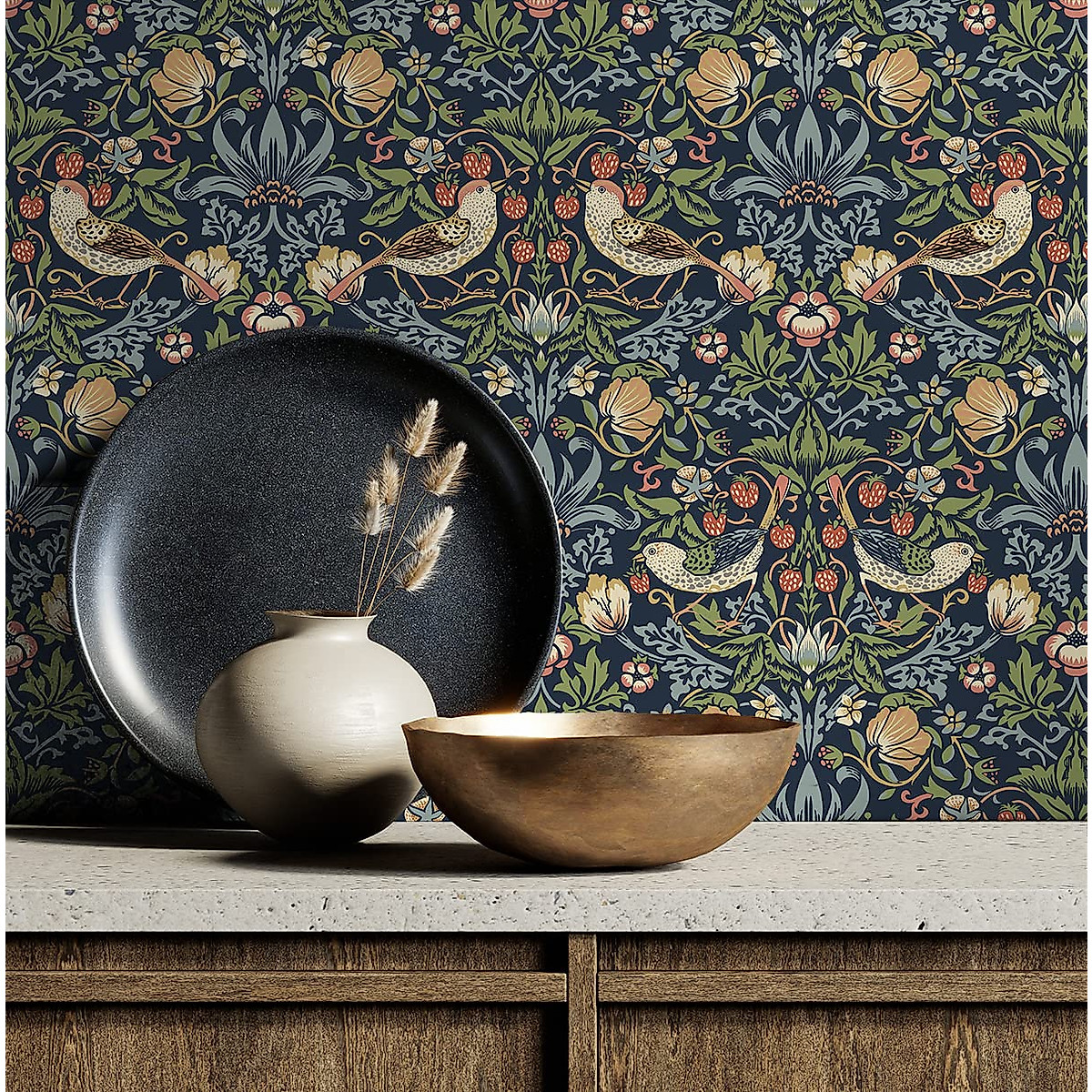 NextWall Aves Garden Peel and Stick Wallpaper (Midnight Blue)