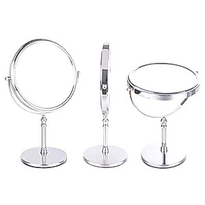KXA Bathroom Mirror Make-up Mirror Office Beauty Mirror with 3X Magnification and 360 deg; HD All-Round View; Princess Mirror Travel Portable Silver Rotation