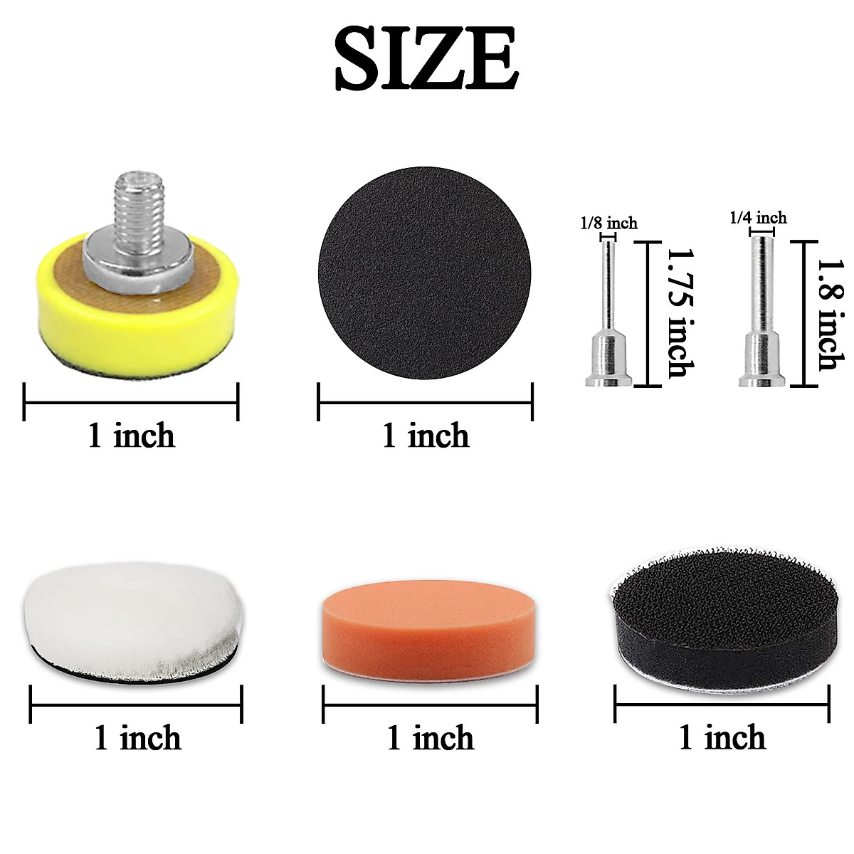 187 Pieces 1 Inch Sanding Disc, GOH DODD Hook and Loop Sanding Pads 60 to 10000 Wet Dry Sandpaper with 1/8" 1/4” Shank, Backing Pad, Polishing Pads and Interface Pad for Drill Grinder Rotary Tools