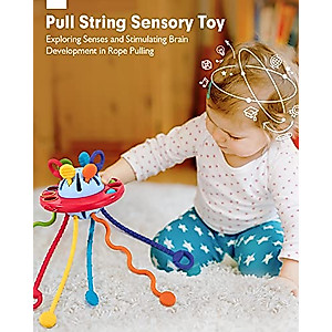 Montessori Toys for 1 Year Old Boy Gifts - Baby Toys 12-18 Months Silicone Pull String Toys for 1 Year Old Girl Gifts Travel Toys Sensory Toys for Toddlers 1-3 1st One Year Old Boy Birthday Girl Gifts