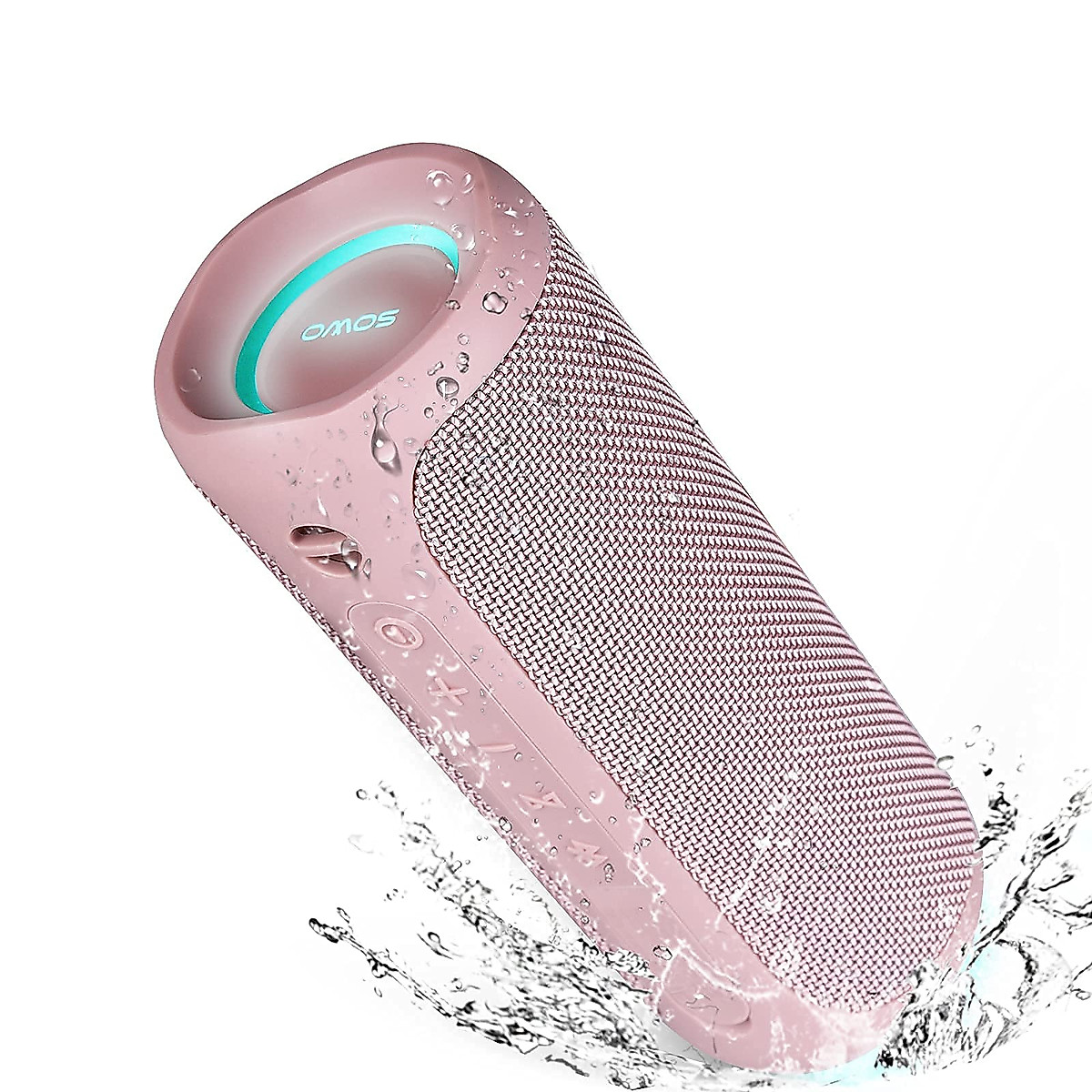 Portable Speaker, Wireless Bluetooth Speaker, IPX7 Waterproof, 25W Loud Stereo Sound, Bassboom Technology, TWS Pairing,16H Playtime, Speaker with Lights for Home Outdoor - Black+Pink