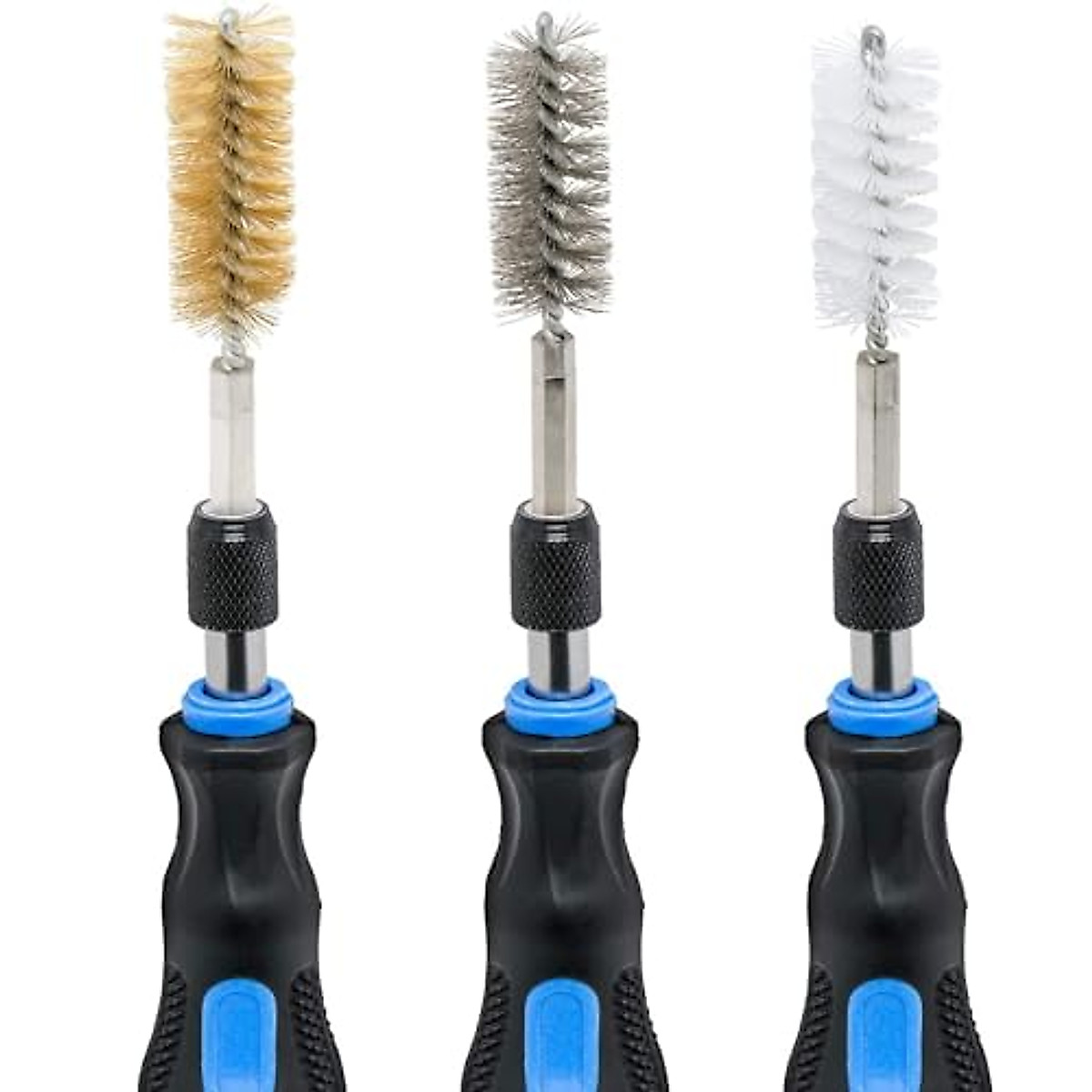 NEIKO 00325A Wire Brush Drill Attachments with 1/4-Inch Hex Shank, SAE and MM Brushes Assortment, Mountable on Power Drill or Die Grinder, 38-Piece Set