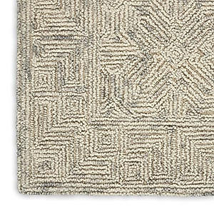 Nourison Vail Abstract Beige/Grey 8'3' x 11'6" Area -Rug, Easy -Cleaning, Non Shedding, Bed Room, Living Room, Dining Room, Kitchen (8x12)