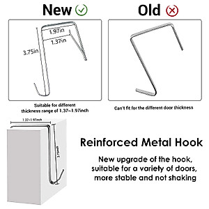 homyfort Over the Door Shoe Organizer,Hanging Shoe Rack Storage Holder with 24 Extra Large Fabric Pockets for Closet,Men Sneakers,Women High Heeled Shoes,Slippers,Grey 61.4''x22''