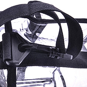 Jula Vance Professional Clear PVC Makeup Kits Organizer Make up Set Bag MUA Carry All Artist Transparent Vinyl Travel Cosmetic Bag with 6 External Pockets & Tissue Holder