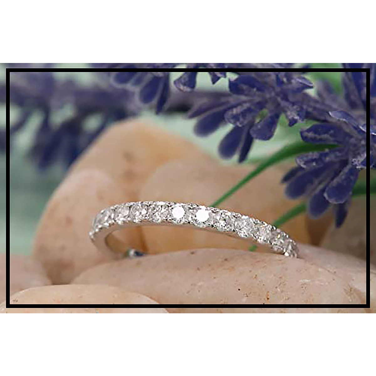 Dazzlingrock Collection 0.50 Carat (ctw) 10K Round Diamond Wedding Anniversary Stackable Band 1/2 CT, White Gold, Size 6.5