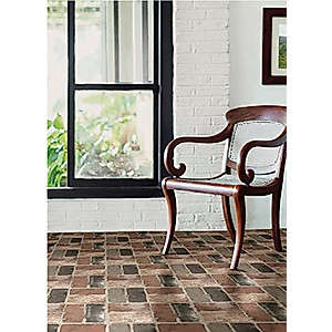 FloorPops Harvard Brick Red Peel & Stick Floor Tiles