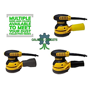 Vacuum Adapter for Dewalt or Craftsman Sanders - Dust Collection - Galactic Gadgets (1-1/4in - Black)