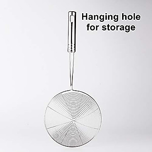 Versatile Stainless Steel Spider Strainer/Skimmer/Ladle for Cooking and Frying, Chirano Kitchen Gadgets Wire Strainer Pasta Strainer Spoon (6 Inch)