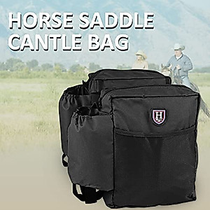 Harrison Howard Equestrian Western Saddle Bag for Horses Black