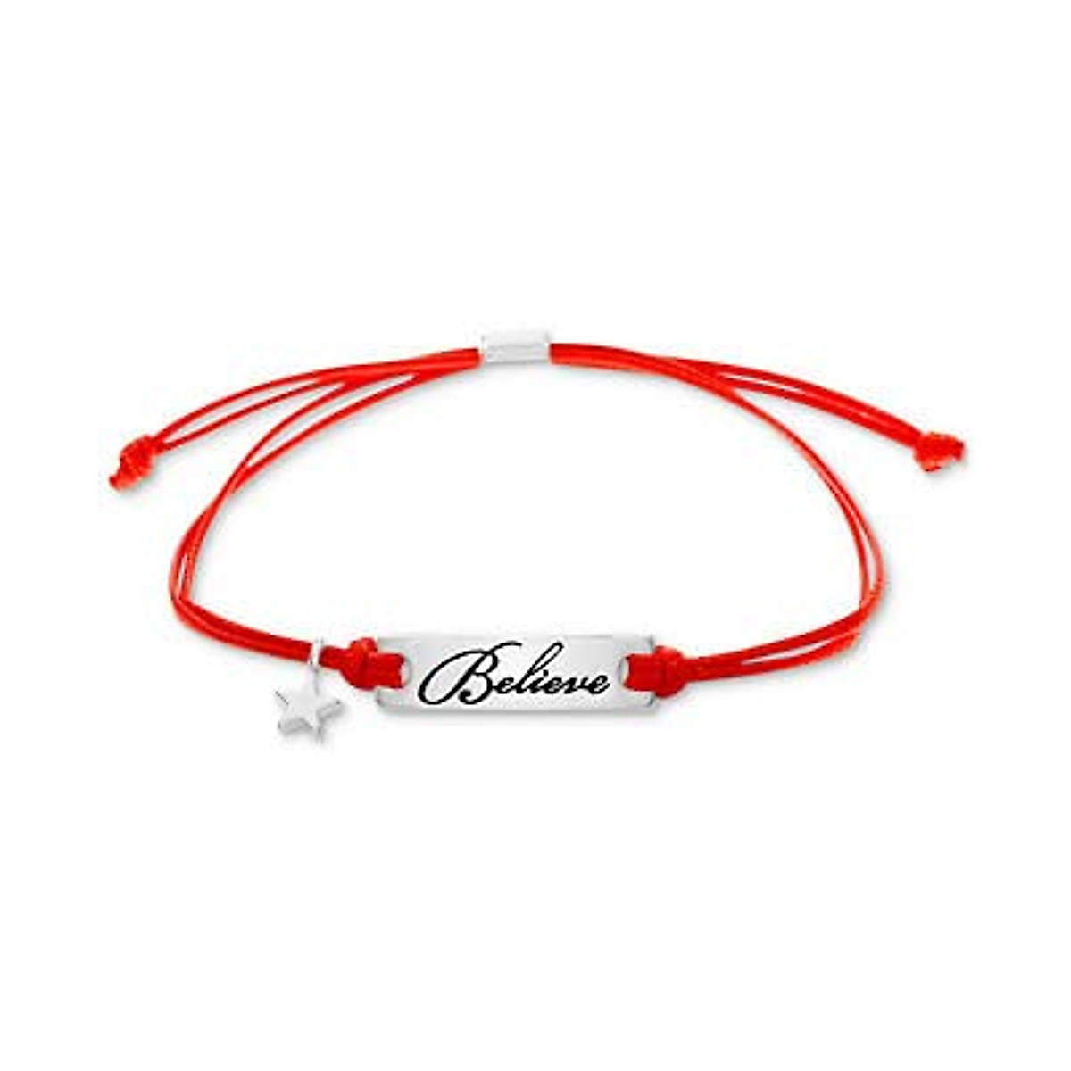 Giani Bernini Macy's Silver-Tone Believe Colored Cord Slider Bracelet OS