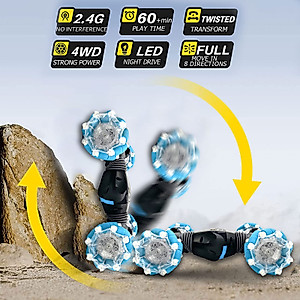 Remote Control Car,Gesture Sensing Car Hand Remote Controlled Car Stunt Crawler Double Sided Rotating 360 Rotating 2.4 GHz Remote Control Car Toy for Girls Boys