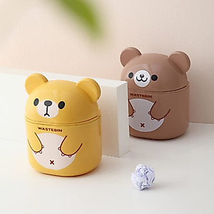 Zerodeko Desktop Trash Can Dorm Trash Can Office Trash Cans for Near Desk Mini Desk Trash Can Plastic Trash Can with Lid Tabletop Trash Can Desk Trash Can Mini Kawaii Trash Can Waste Basket