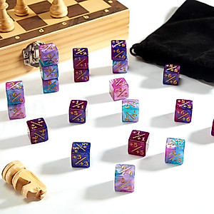Sumind 24 Pieces MTG Dice Counters Token Dice Compatible with Magic The Gathering Dice Glitter D6 Dice Cube Loyalty Counter Dice Compatible with MTG, CCG, Card Gaming Accessory (Fresh Style)