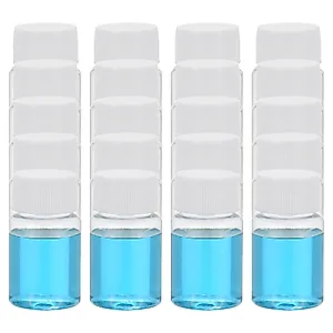 PATIKIL 20 Pcs 30ml Reagent Bottles, PET Wide Mouth Round Bottles with Screw Cap for Lab Water Reagent Liquids Solid Sample Storage Seal, Transparent