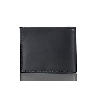 Tommy Hilfiger Leather Men's Multi-Card Passcase Bifold Wallet with Removable Card Case, Black, One Size