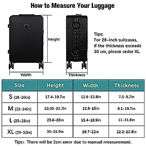 Lefowru Luggage Cover Protector Travel Suitcase Covers Protective Skin for Carry On Baggage Fit 18-20 Inch Luggage