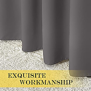 NICETOWN Grey Blackout Patio Sliding Door Curtains 84 inch Length, Grommet Room Divider Thermal Insulated Curtain Drapes for French Door/Living Room (Gray, W100 x L84, 1 Panel)