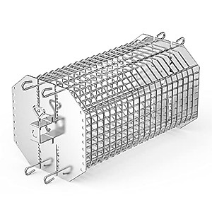 onlyfire Universal Octagonal Tumble Rotisserie Basket, Flat Spit Rotisserie Grill Basket Fits for 1/2 Inch Hexagon, 3/8 Inch Hexagon, 3/8 Inch Square, 5/16 Inch Square Spit Rods