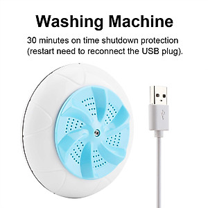 USB Mini Ultrasonic Washing Machine Turbine Cleaner Portable for Washing Machine Multifunction Travel Washing Device Tool for Clothes Fruit Vegetable Underwear Socks(Blue)