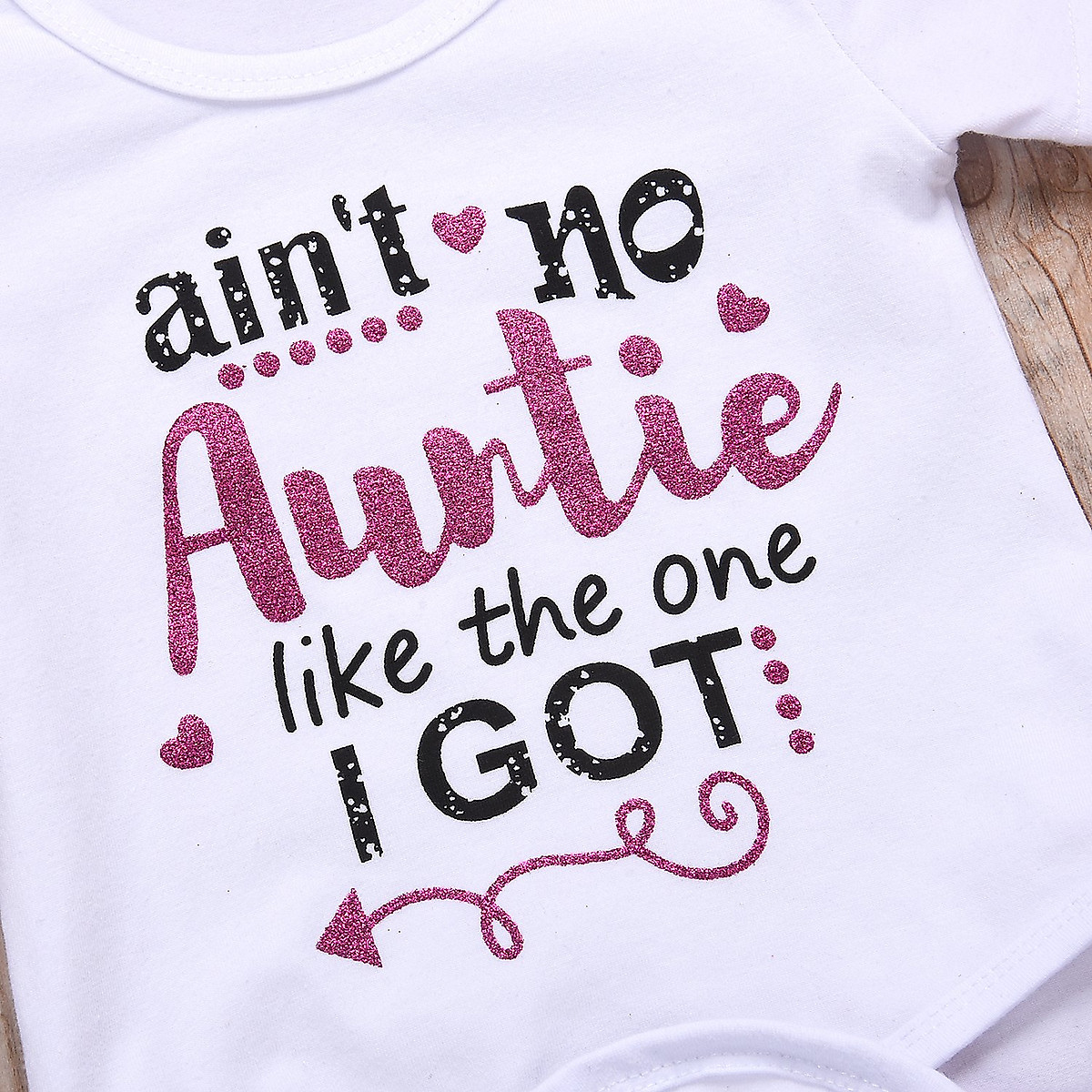 3Pcs/Set Newborn Baby Girls Outfit Auntie Bodysuit Romper with Headband+Donuts Long Pants Clothes Set (Pink, 0-6M)