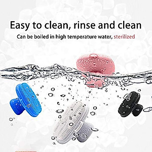 INKERLEE Silicone Face Scrubber Exfoliator Brush, Manual Facial Cleansing Exfoliating Brush, Gentle Face Scrub Wash Brush for Women and Men (Black)
