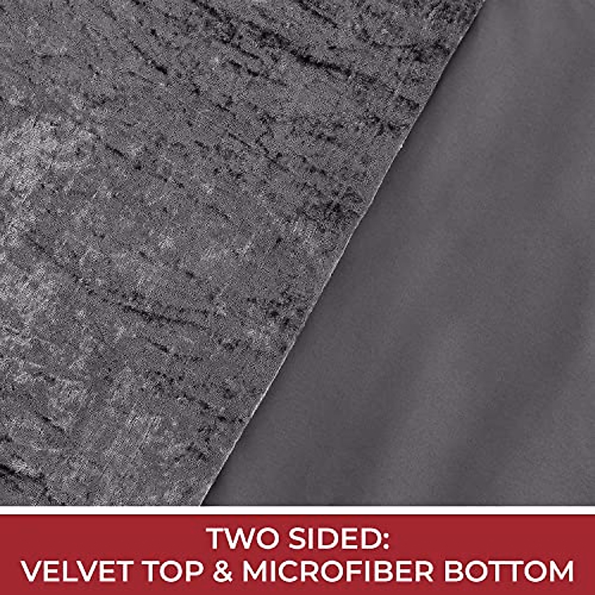 Mellanni Velvet King Duvet Cover Set - Fade, Stain, Shrink, and Wrinkle Resistant - King Gray Comforter Cover Set - 8 Ties & Hidden Button Closure - Duvet Cover with 2 Pillow Shams (King, Gray)