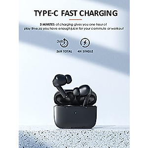 Hyeing Active Noise Cancelling True Wireless Earbuds,Bluetooth 5.2 in-Ear Headphones, Sweat Waterproof Hi-Fi Earphone,36H TV Gaming Headset with 4 HD ANC Microphones,for Office Gifts Gym