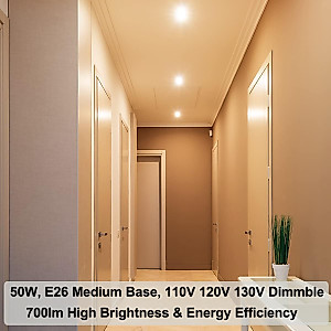 Vinaco PAR20 50W Halogen Bulb, 6 Pack High Output PAR20 Flood Light Bulb, 50W PAR20 Halogen Dimmable, Long Lasting PAR20 50W 120V Warm White 2800K, E26 PAR20 50 Watt Halogen Flood Light