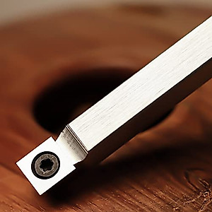 Mini Carbide Tipped Wood Lathe Turning tools Combo set Rougher Detailer Finisher with Wood Handle and Diamond Round Square Carbide Inserts，3pcs