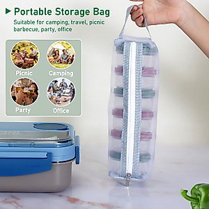 Tellshun 6 Pack Salad Dressing Container To Go 2.5 oz Condiment Cups with Leakproof Lids BPA-free Dishwasher Safety Small Plastic Sauce Cups with Portable Bag For Lunch Boxes, Picnics, and Travel