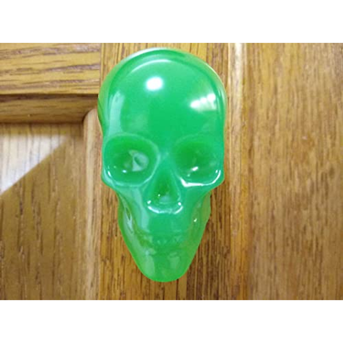 Green Skull Cabinet Knobs/Drawer Knobs (Black Light Activated) (Set of 2)