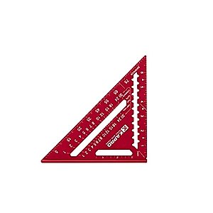 Kapro - 446 High Definition Anodized Rafter Square - Resists Wear and Corrosion - Features Conversion Table and Protractor - Lightweight & Compact Profile - 7 Inch