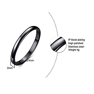 JAJAFOOK 4PCS/Set 2mm Stacking Rings for Women Stackable Thin Band Knuckle Finger Stacking Plain Ring, Size 10