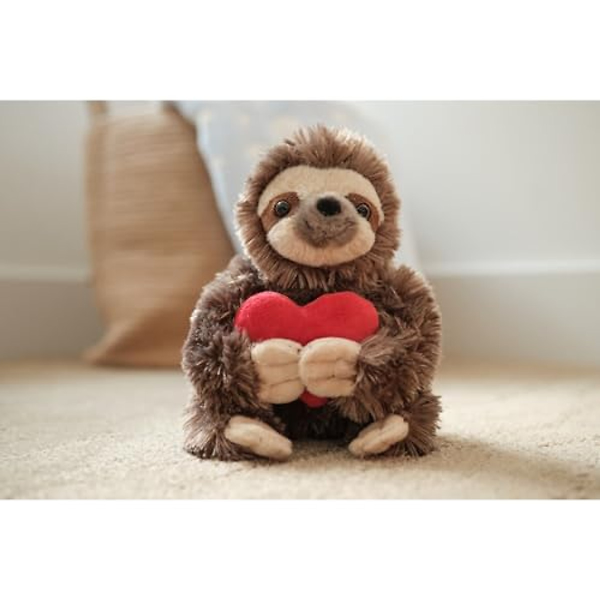 Bearington Sloth Plush Valentine's Day Stuffed Animals 6 in Ideal for Valentine's Gift for Kids
