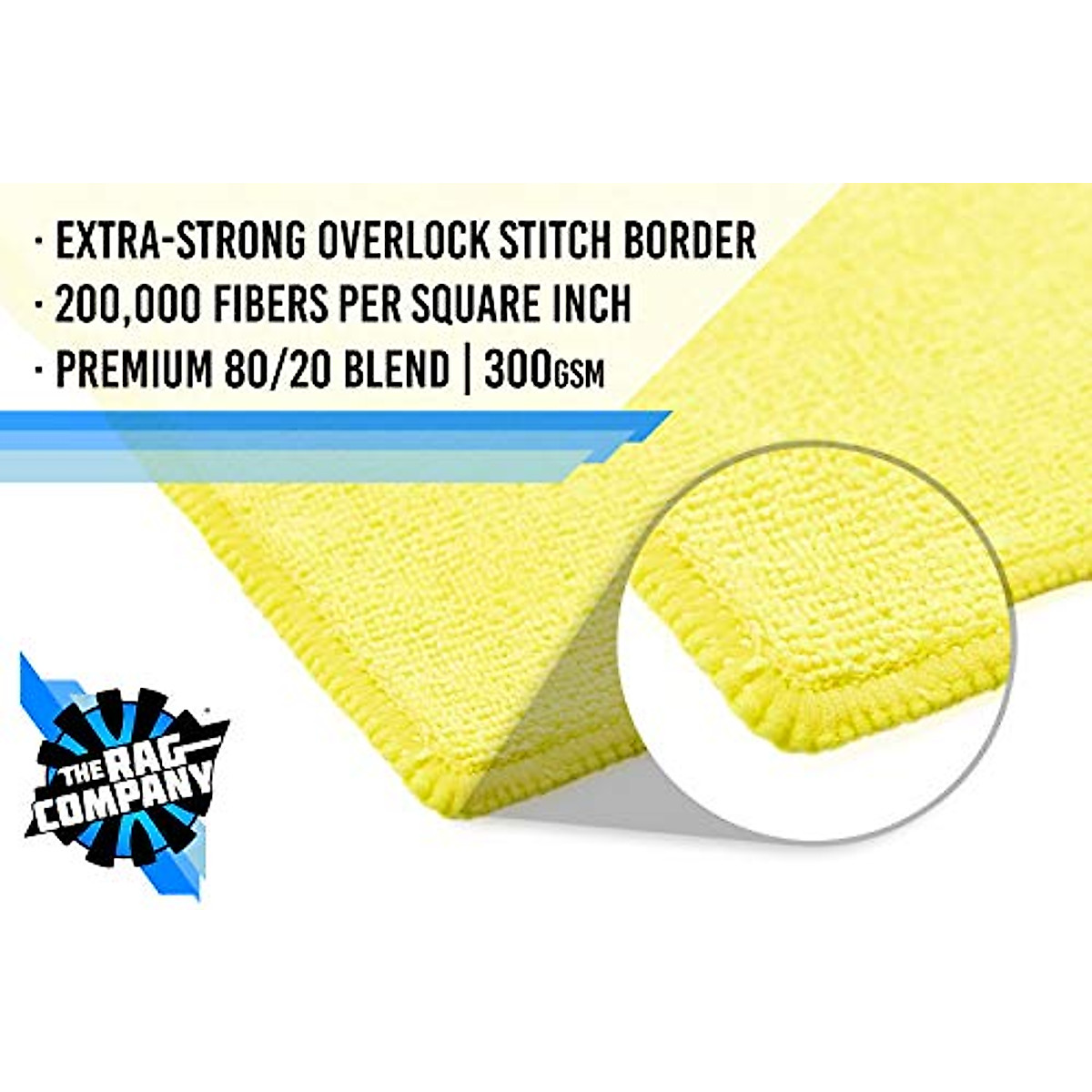 The Rag Company - All-Purpose Microfiber Terry Cleaning Towels - Commercial Grade, Highly Absorbent, Lint-Free, Streak-Free, Kitchens, Bathrooms, Offices, 300gsm, 14in x 14in, Yellow (12-Pack)